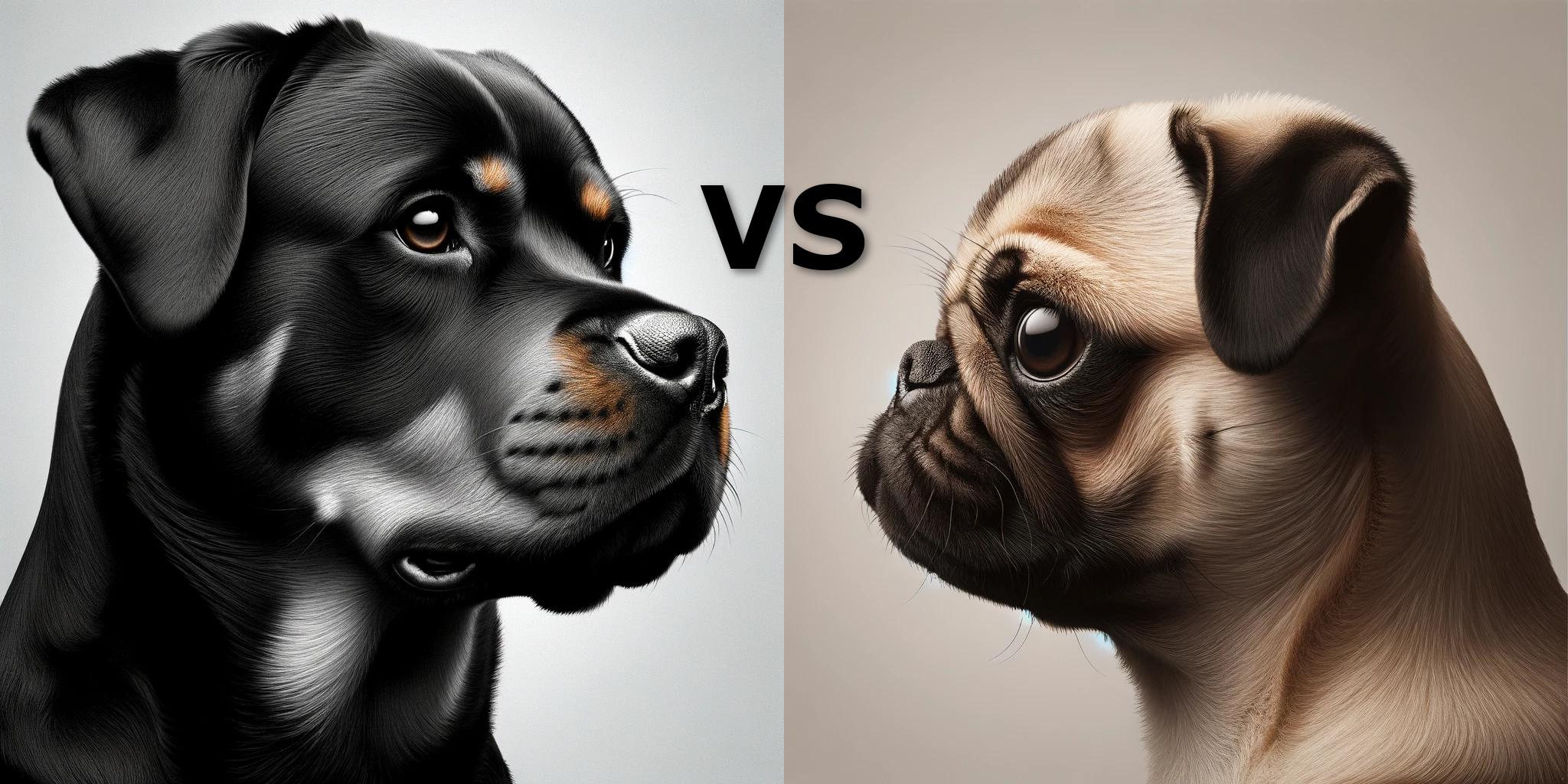 Rottweiler vs Pug - My Dog Breeds